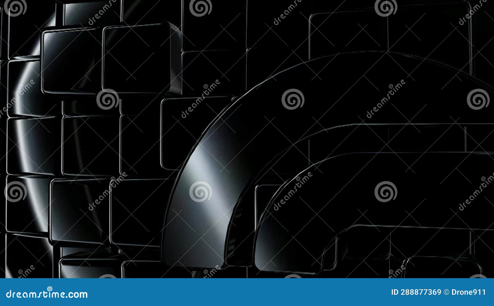 Black Intro Background with Reflection Effect, Geometric Figures ...