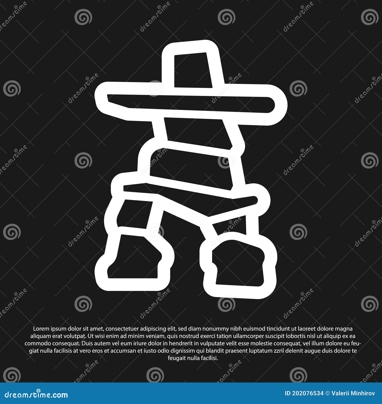 Black Inukshuk Icon Isolated On Transparent Background. Vector ...