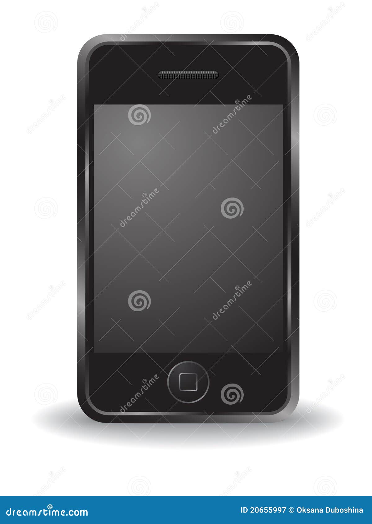 Black iPhone stock vector. Illustration of dial, customer - 20655997