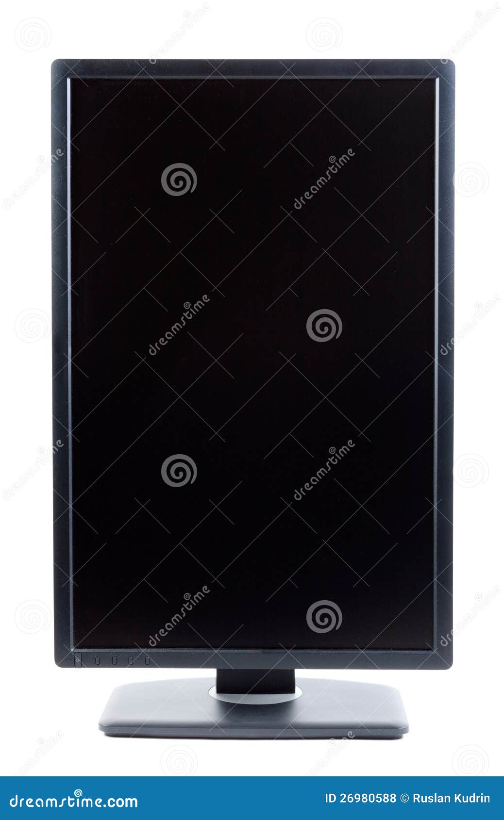 Black IPS LCD Monitor in a Vertical Format. Stock Photo - Image of ...