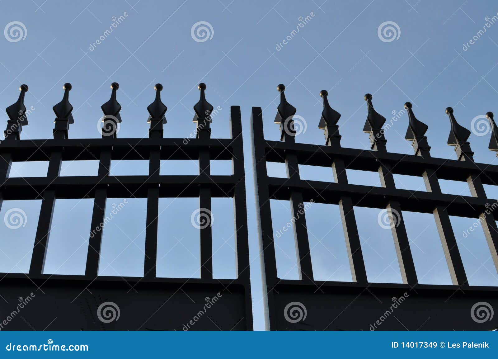 Black Iron Gate stock image. Image of spikes, fancy, metal - 14017349
