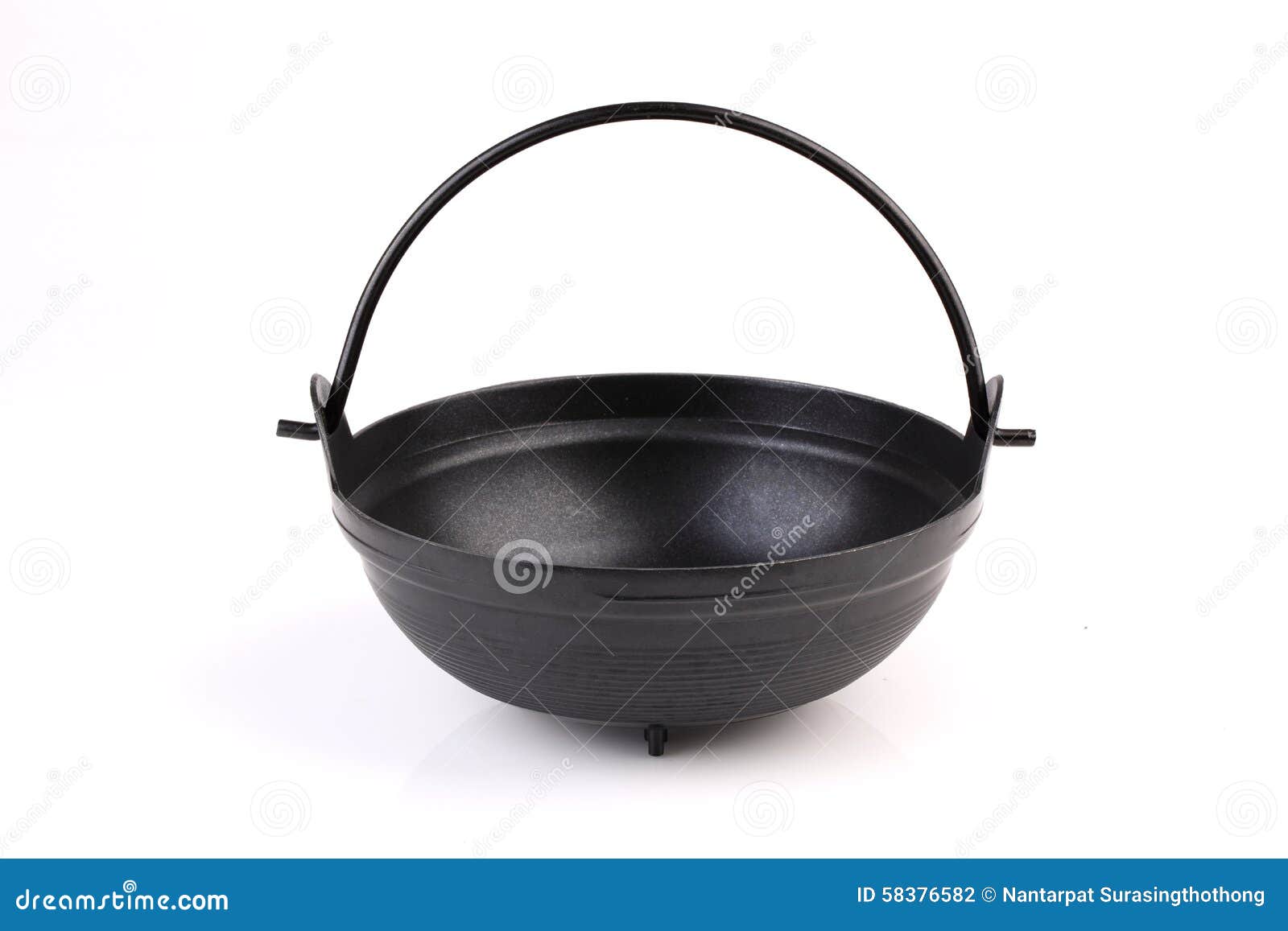 Black Iron Pot on White Background Stock Photo - Image of boil, fried ...