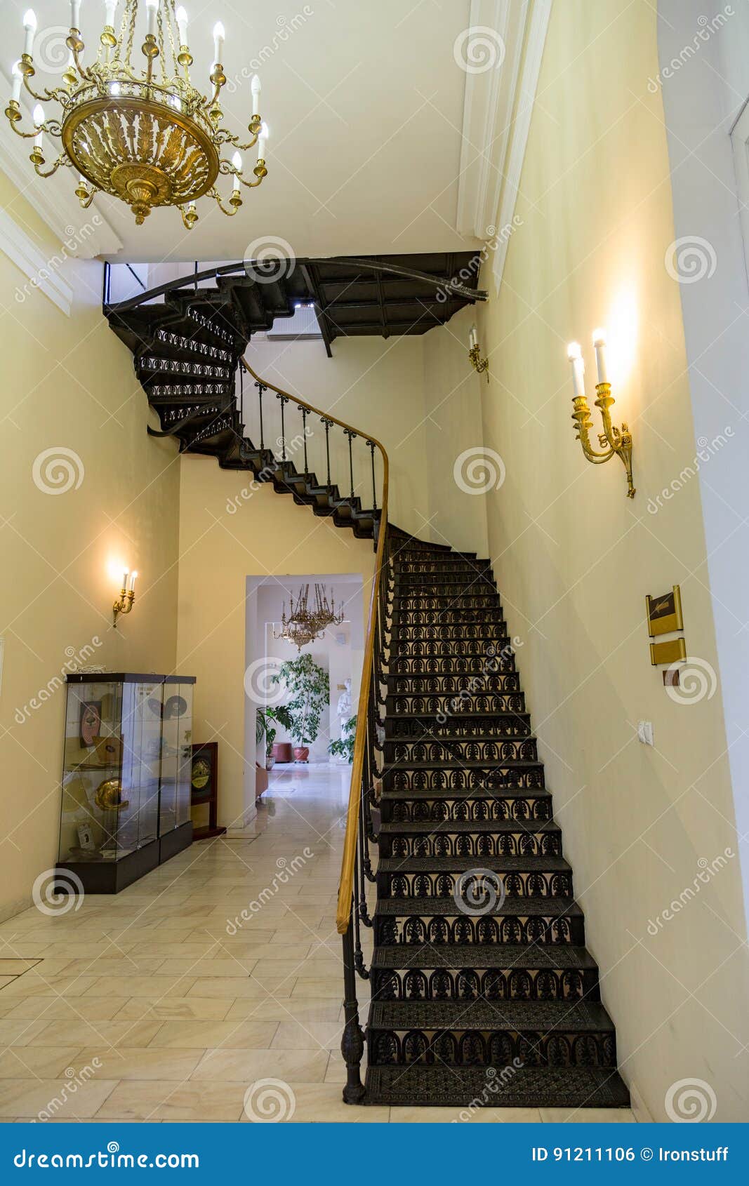 Black iron staircase stock photo. Image of stylized, vintage - 91211106