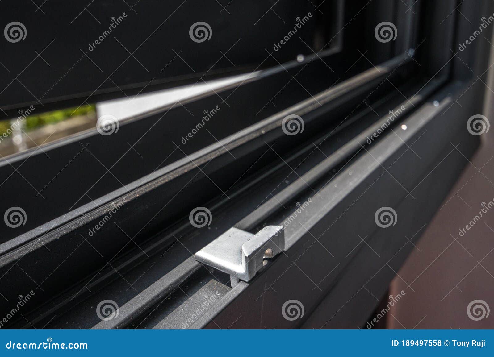 Black Iron Window with Mosquito Net Stock Photo - Image of gray ...