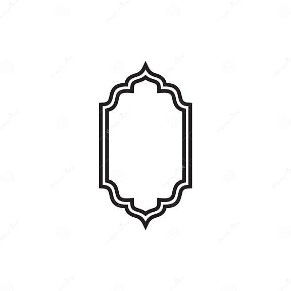 Black Islamic Frame Border Design Template Stock Vector - Illustration ...