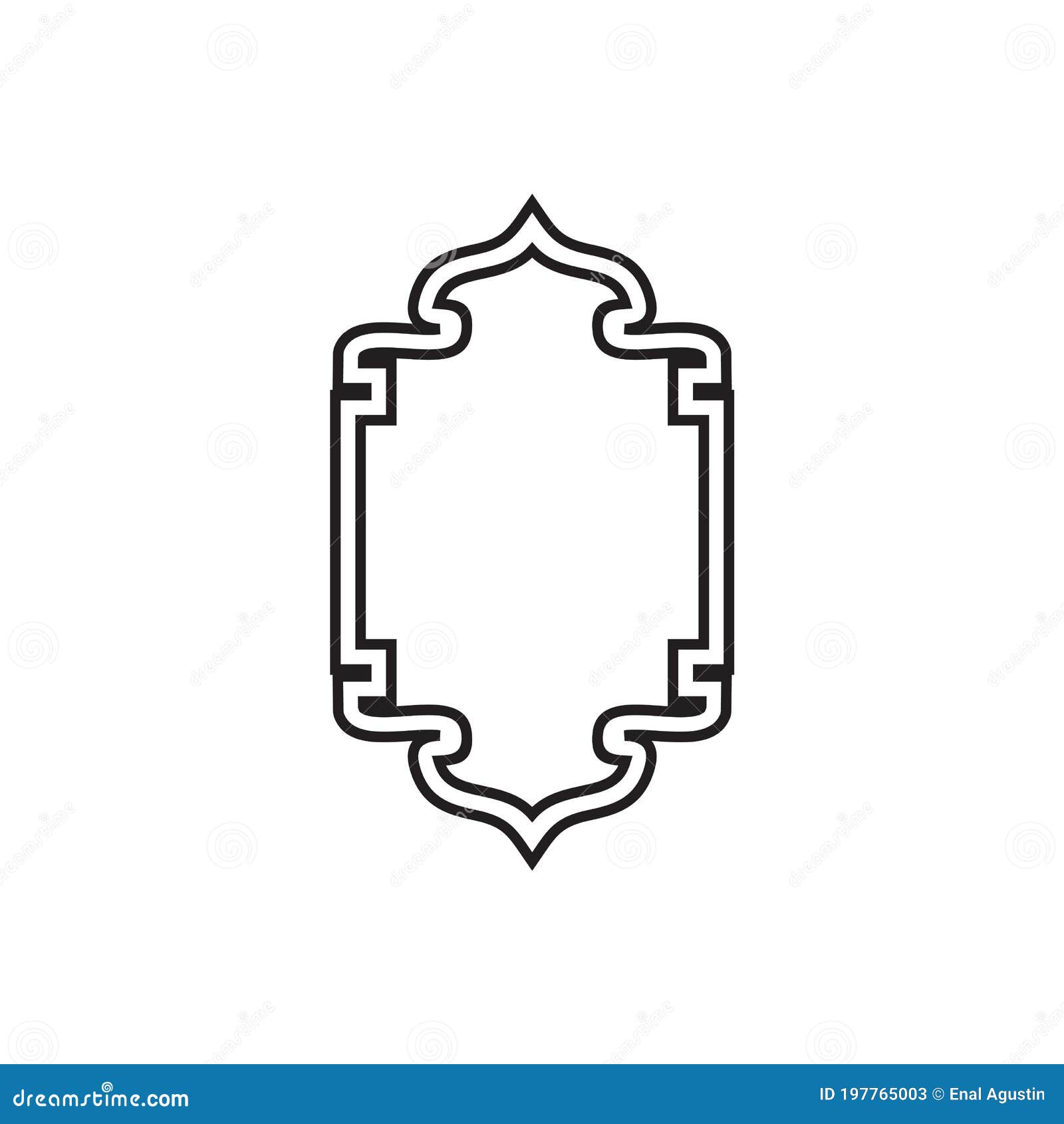 Black Islamic Frame Border Design Template Stock Vector - Illustration ...
