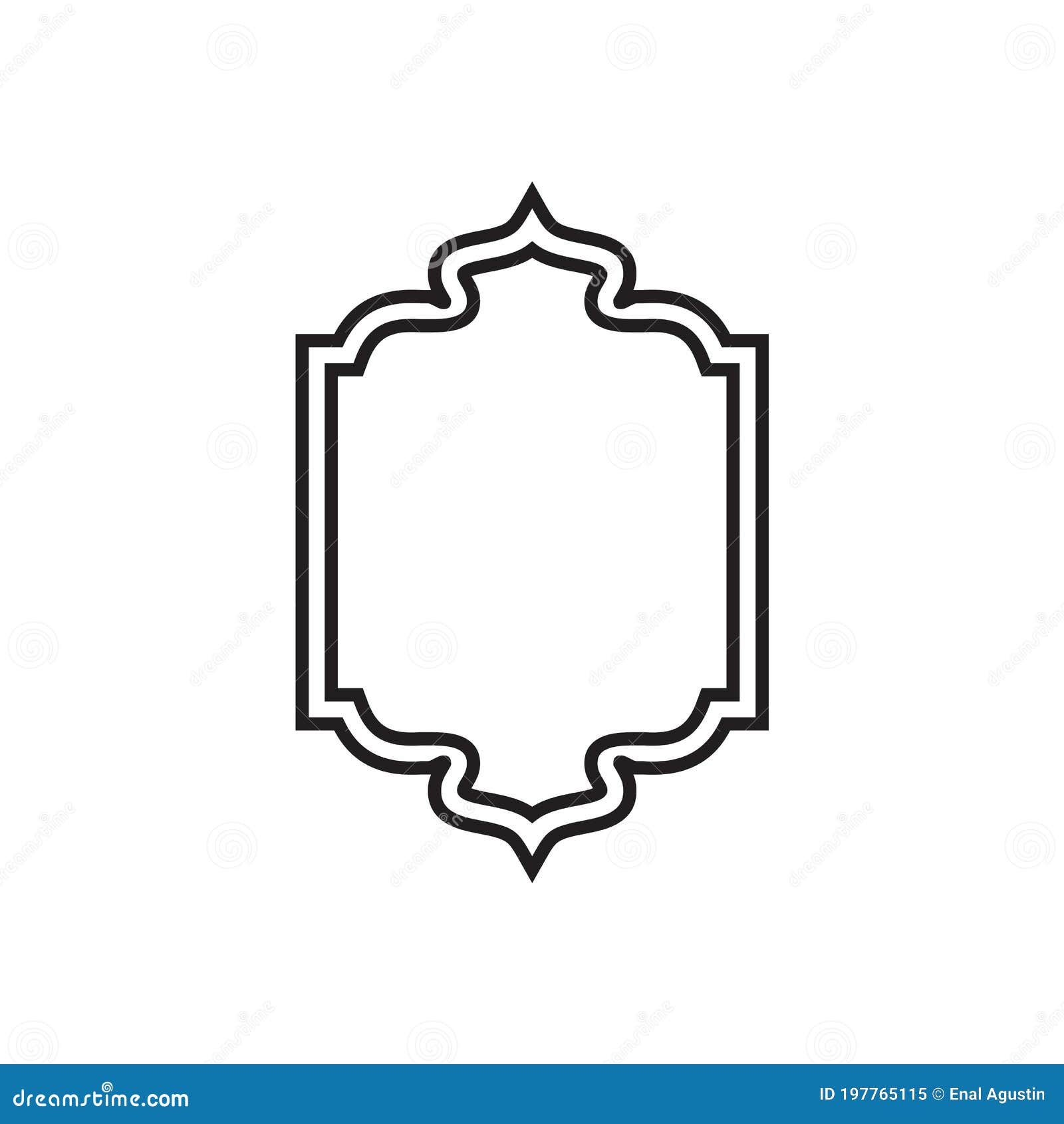 Black Islamic Frame Border Design Template Stock Vector - Illustration ...