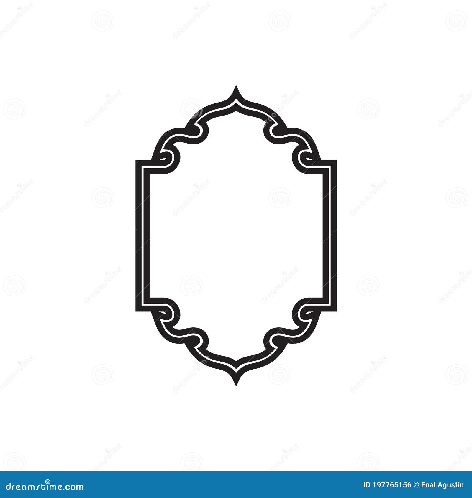 Black Islamic Frame Border Design Template Stock Vector - Illustration ...