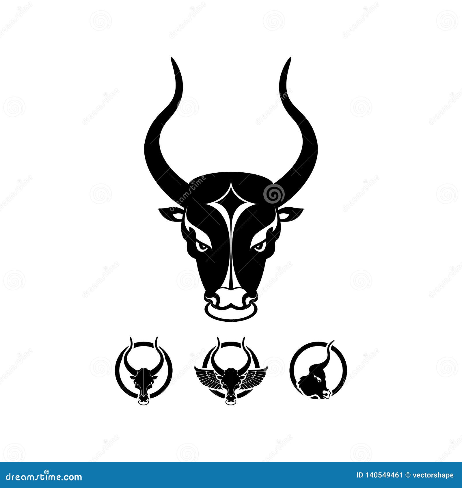 Black isolated bull head stock illustration. Illustration of head ...