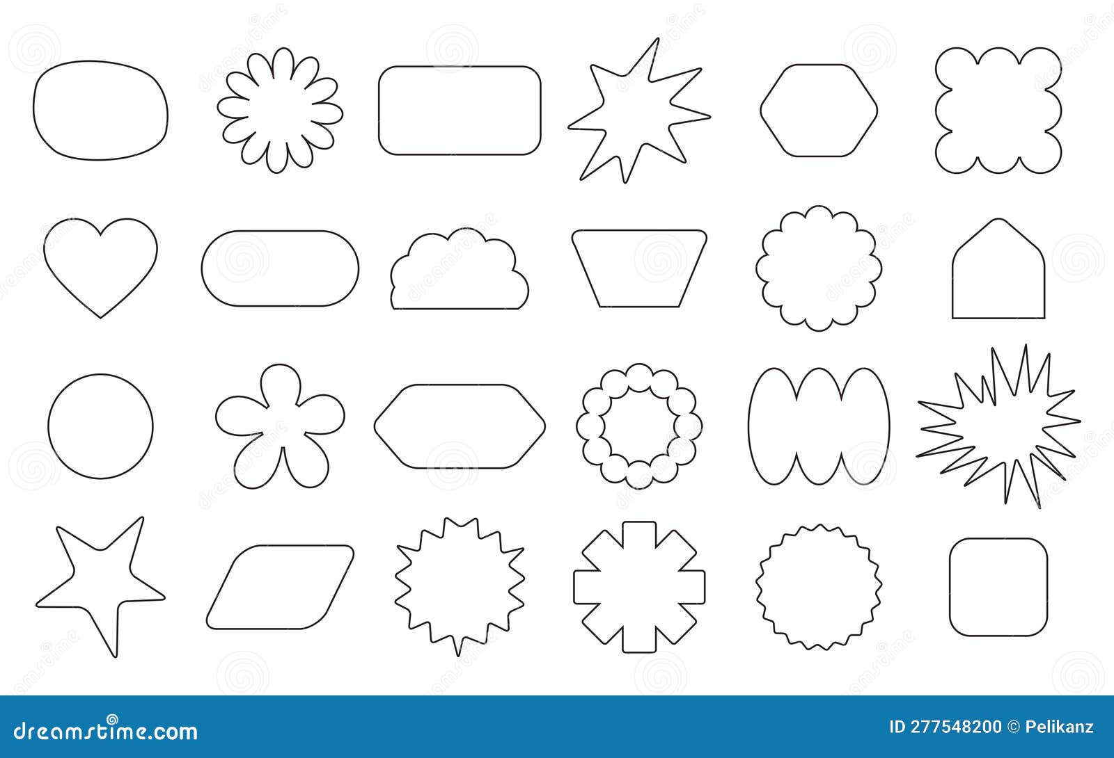 Black Assorted Geometrical Shapes Emblems Set With White Different ...