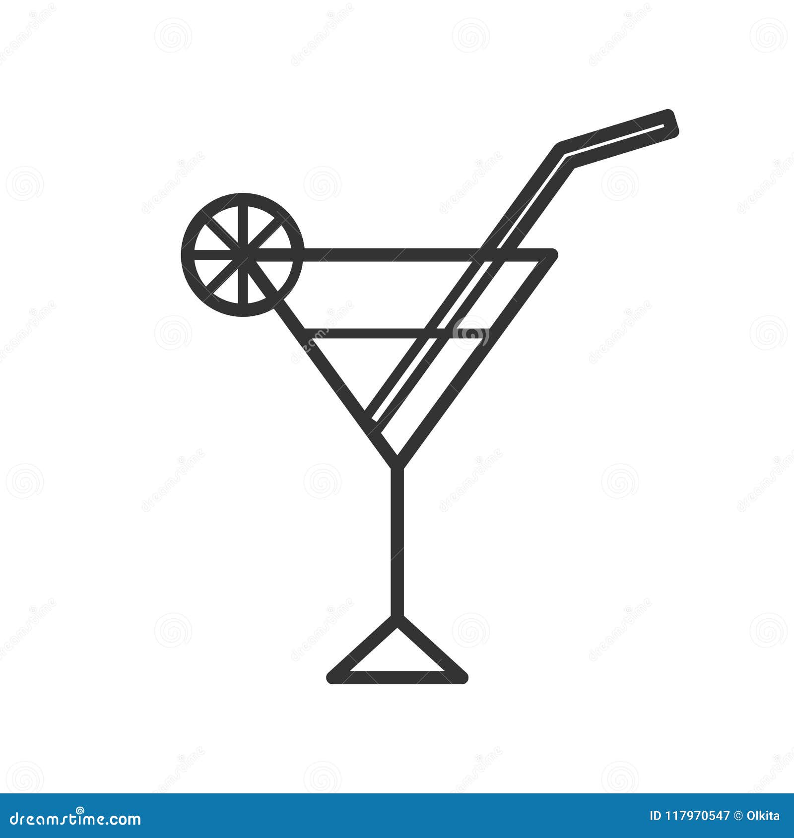 Black Isolated Outline Icon of Cocktail on White Background. Line Icon ... Black Isolated Outline Icon of Cocktail on White Background. Line Icon ...