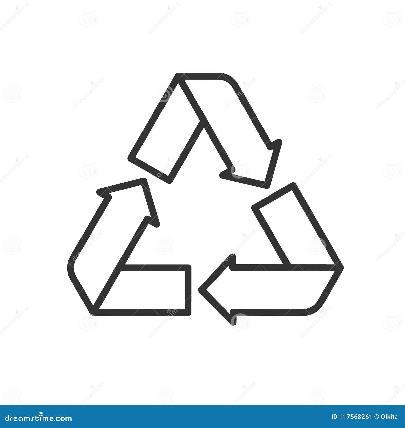 Black Isolated Outline Icon of Recycle on White Background. Line Icon ... Black Isolated Outline Icon of Recycle on White Background. Line Icon ...