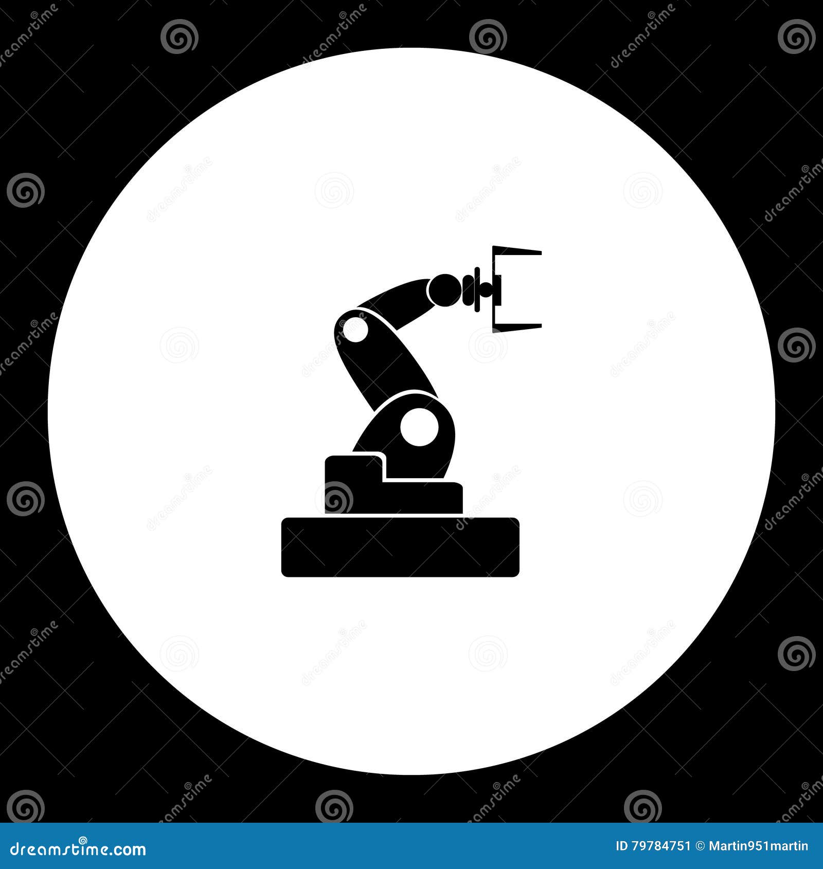 Black Isolated Robotic Arm Symbol Simple Icon Eps10 Stock Vector ...