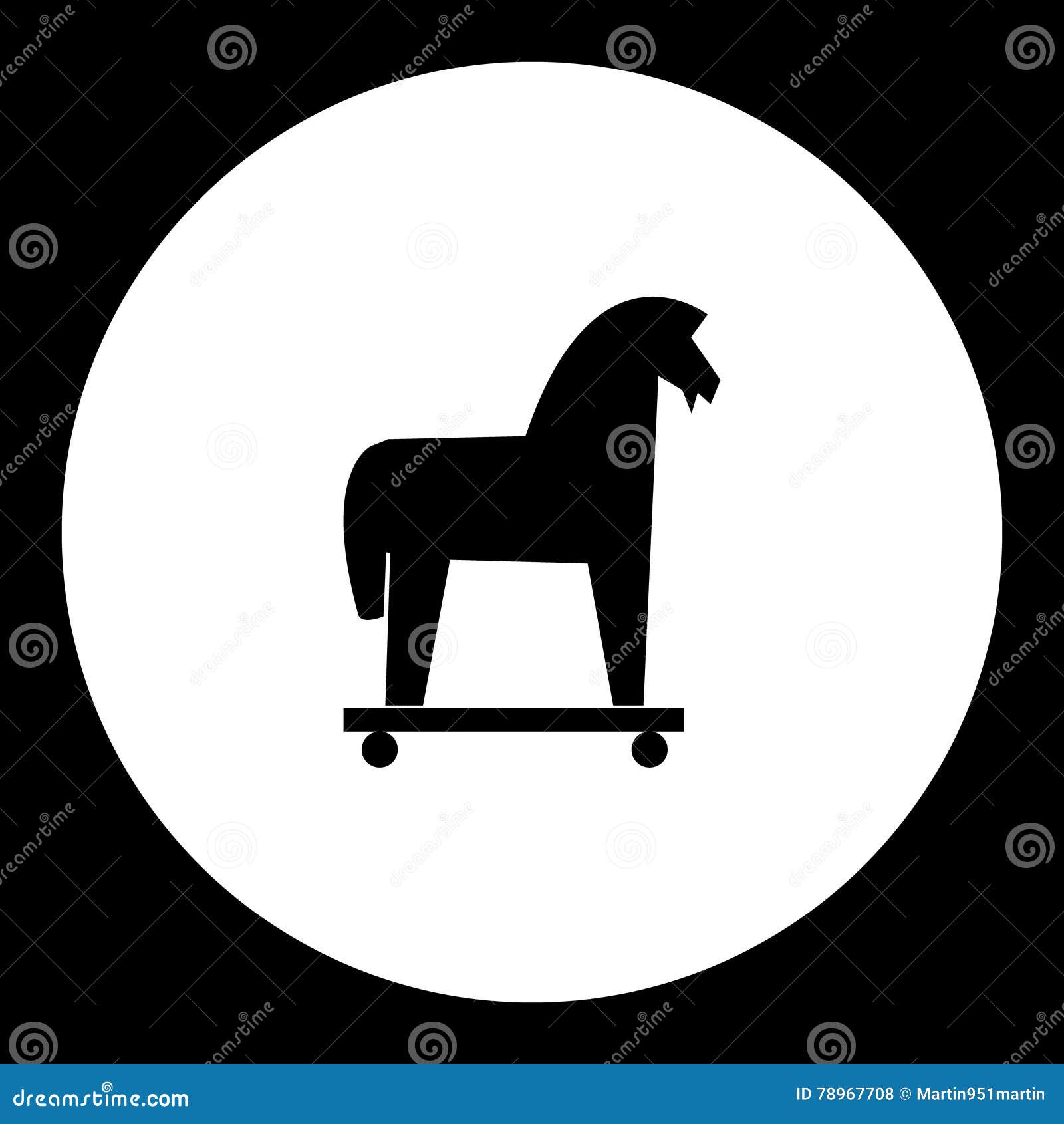 Black Isolated Trojan Horse Symbol Simple Icon Eps10 Stock Vector ...