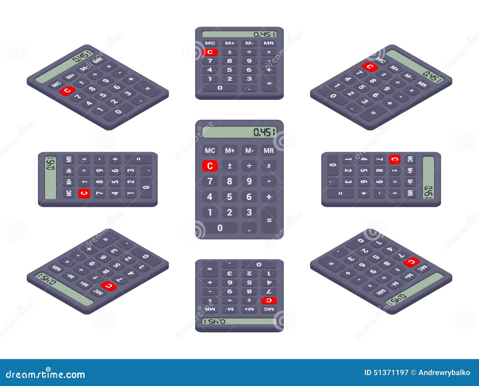 Calculators Different Colors. Raster. Royalty-Free Stock Image ...