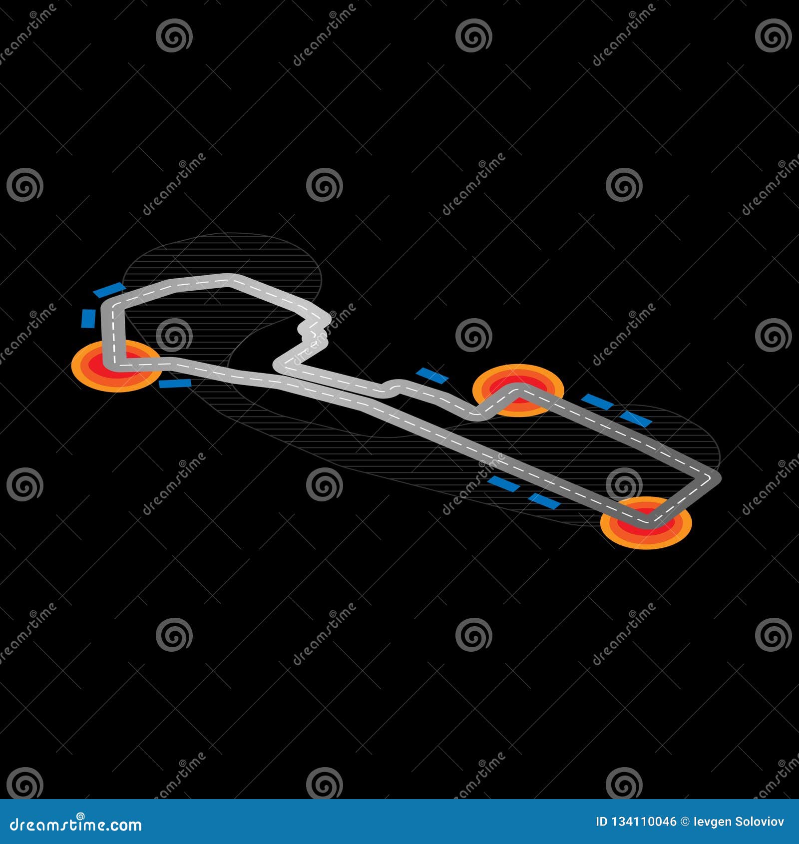 Isometric Race Circuit Vector Illustration | CartoonDealer.com #134091244