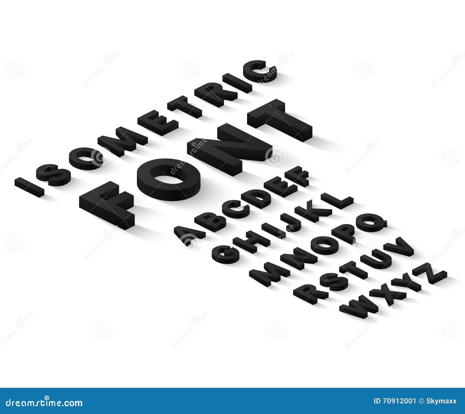 Isometric 3d Font. Typography Abc Alphabet Letters And Numbers. Latin ...