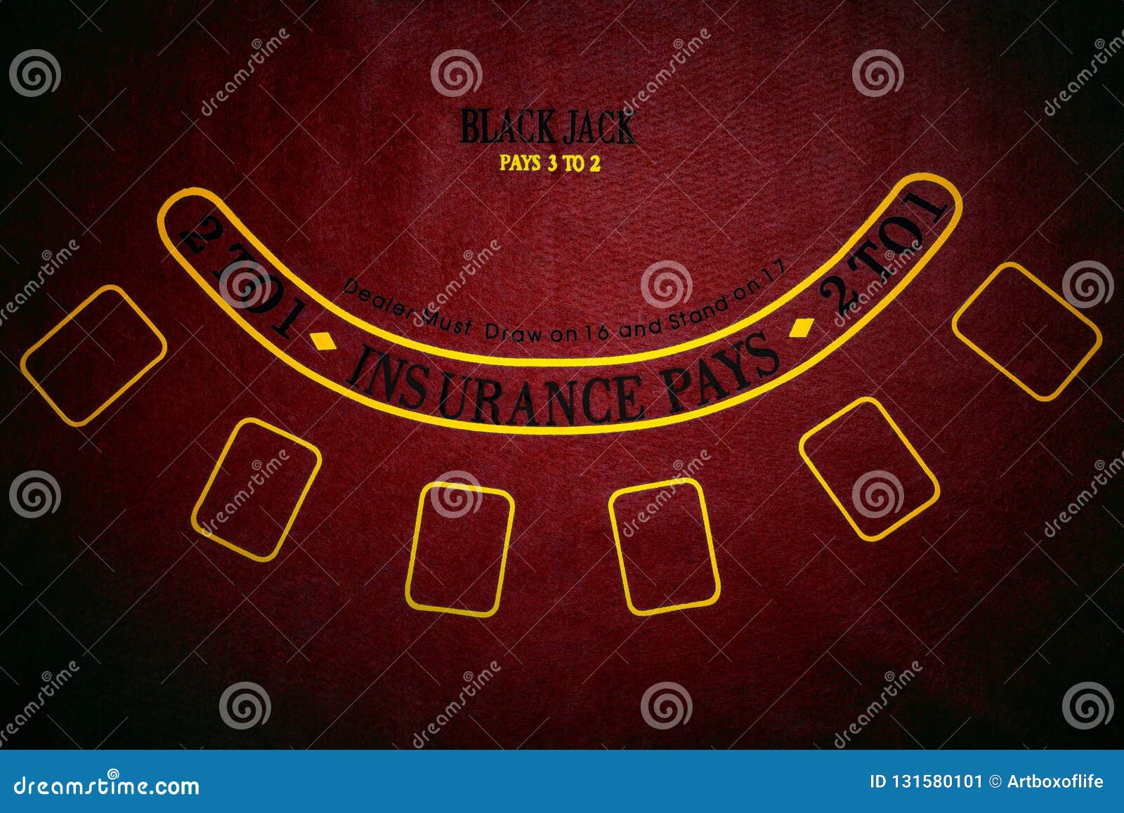 Black Jack Gambling Table. Red Background Stock Illustration ...