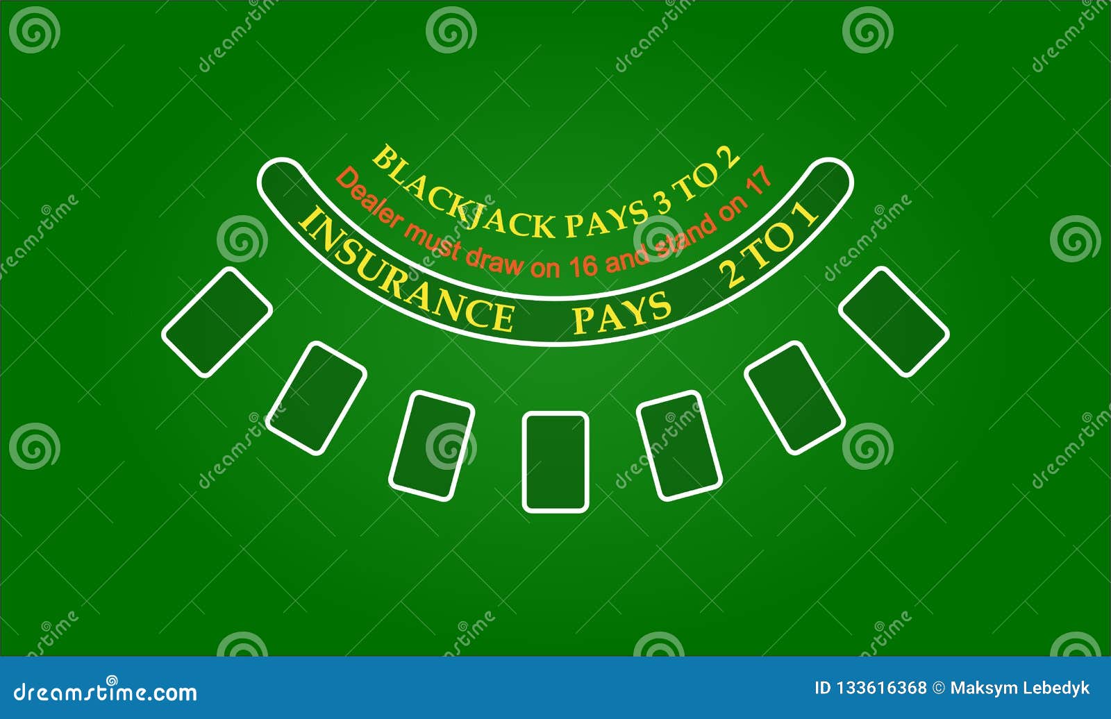 Black Jack Table, Vector Illustration, EPS 10, Casino Stock ...