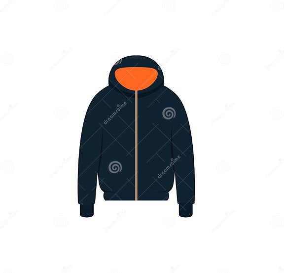 Black Jacket Illustation in Flat Design Style, Isolated on White ...