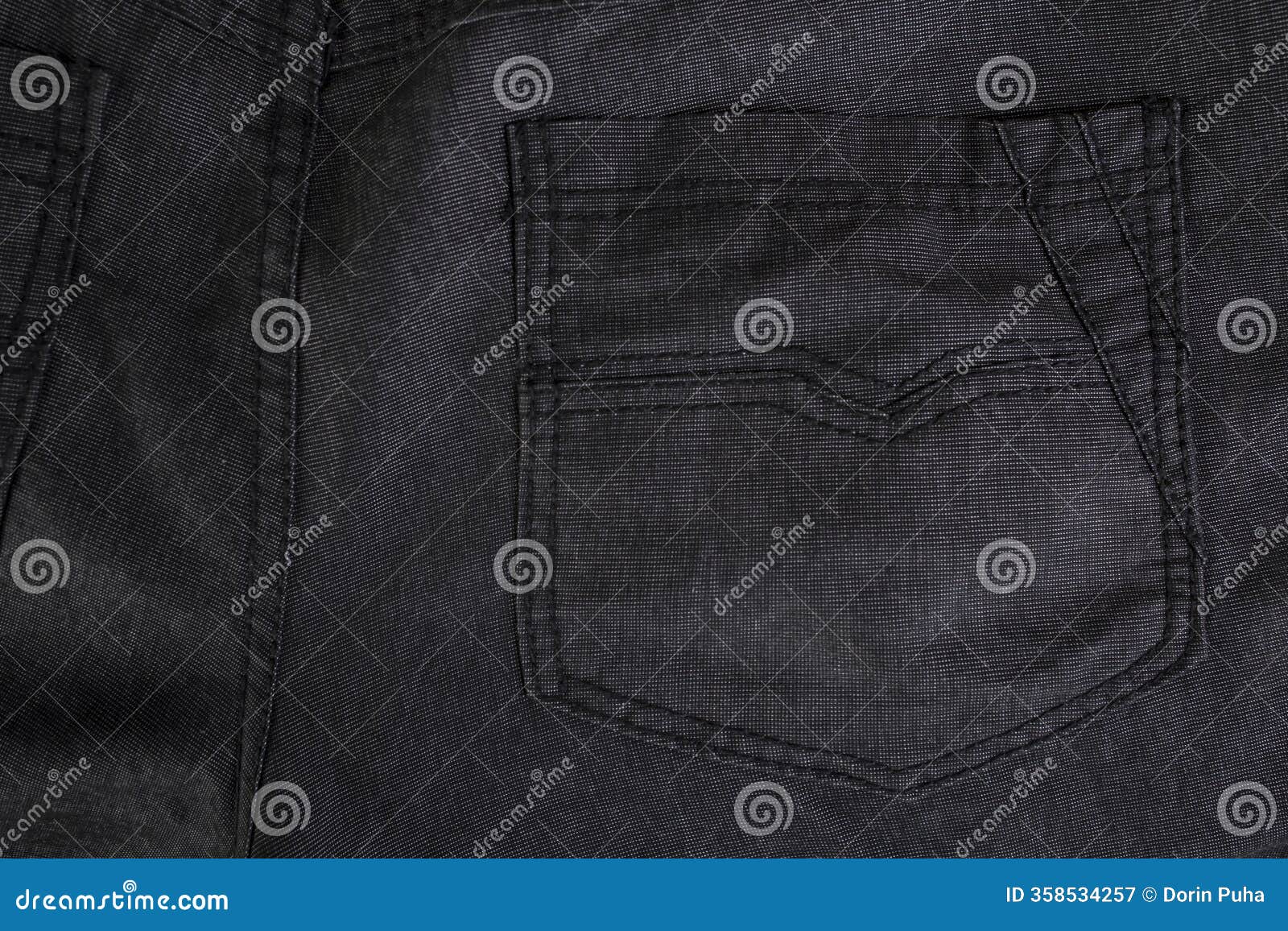 Black Jeans Texture with Sewing Pattern Back Pocket, Abstract Close Up ...