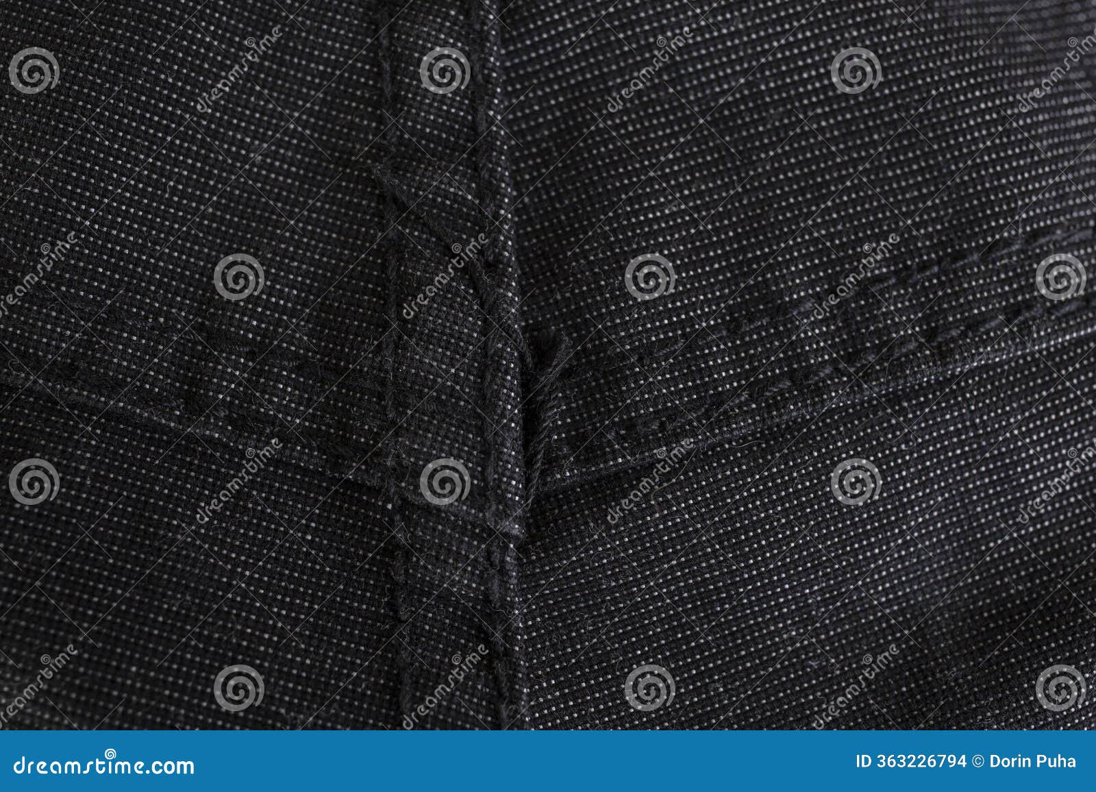 Black Jeans Texture with Sewing Pattern Back Side, Abstract Close Up ...