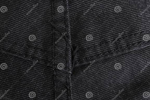 Black Jeans Texture with Sewing Pattern Back Side, Abstract Close Up ...
