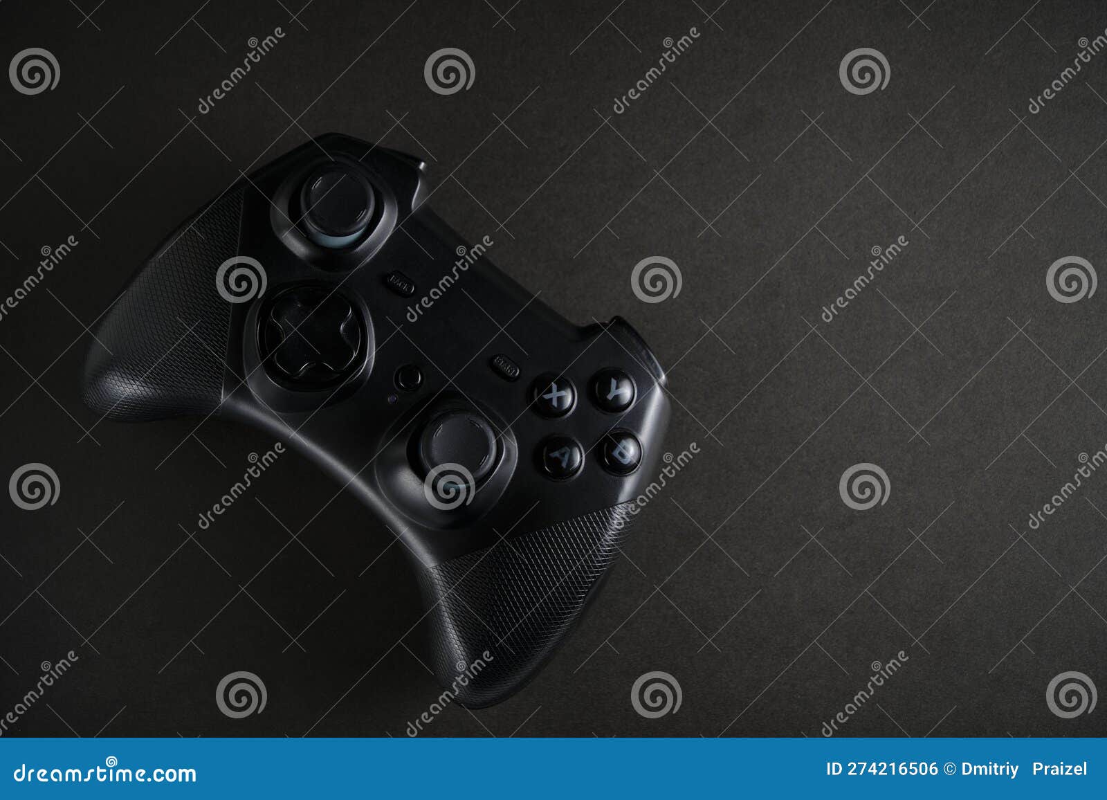 Black Joystick Is Isolated On A Pastel Blue Background. Video Game ...
