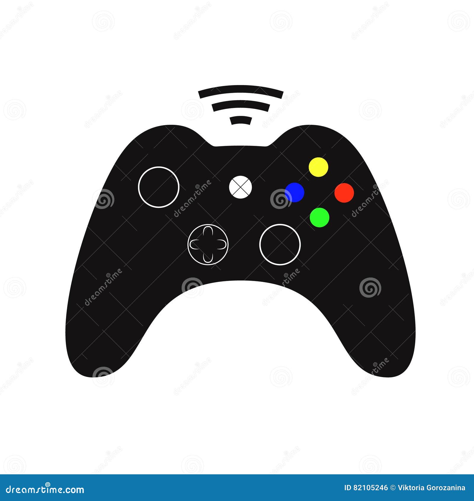 Black Joystick. Simple Gaming Controller Illustration Stock Vector ...