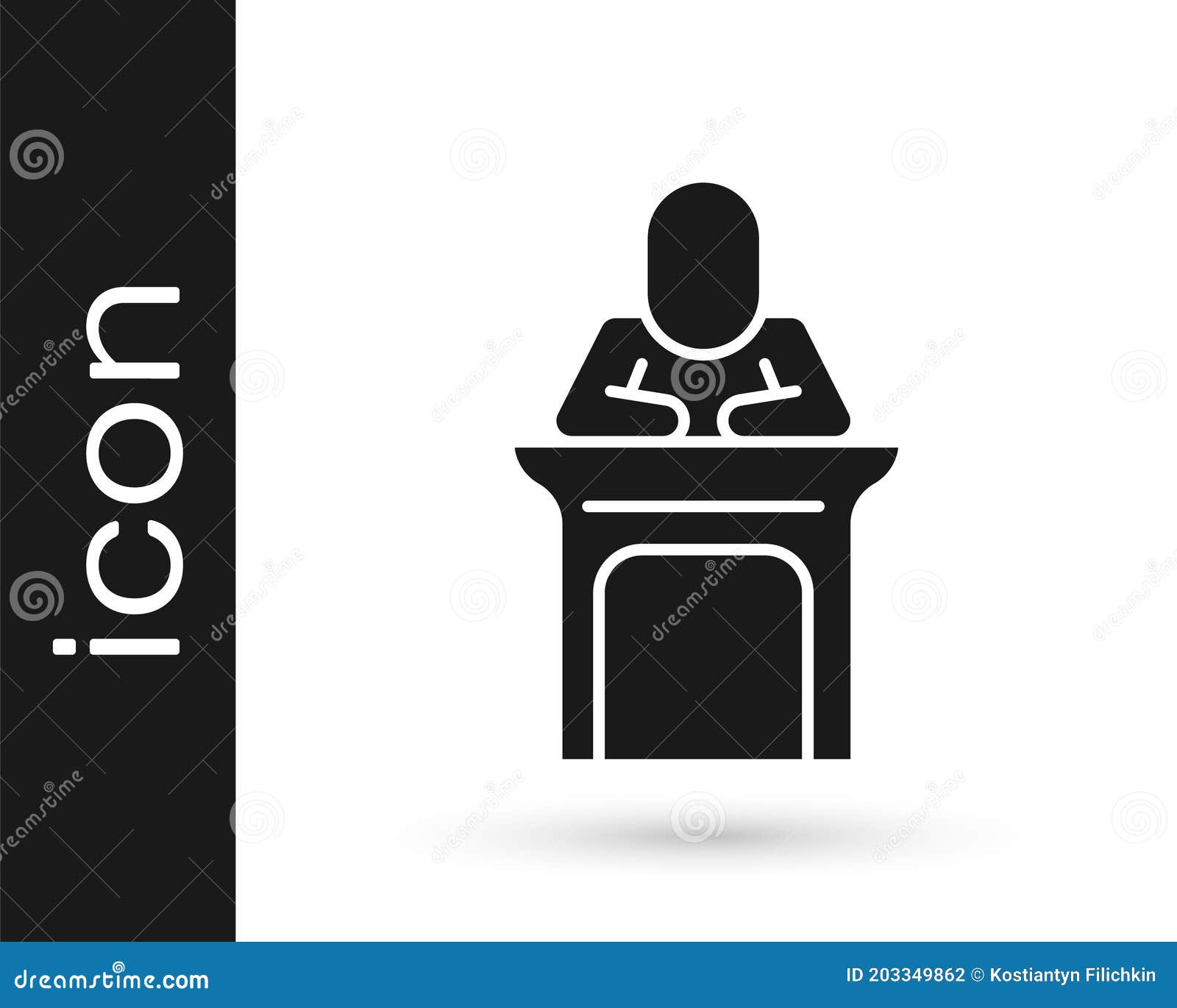 Black Judge Gavel Icon On Blue And White Background. Gavel For ...