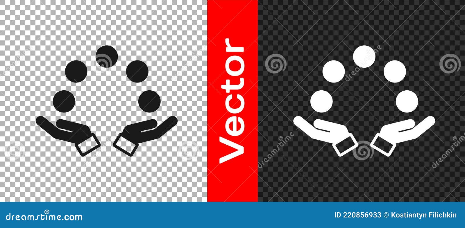 Black Juggling Ball Icon Isolated on Transparent Background. Vector ...