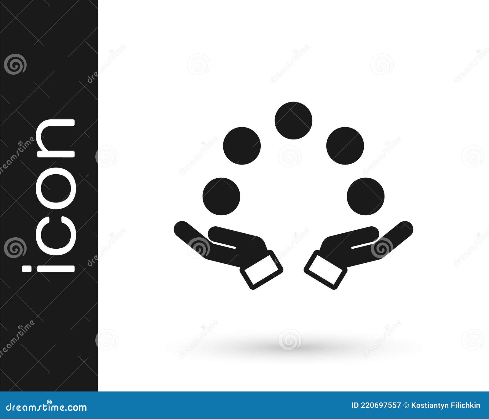 Black Juggling Ball Icon Isolated on White Background. Vector Stock ...