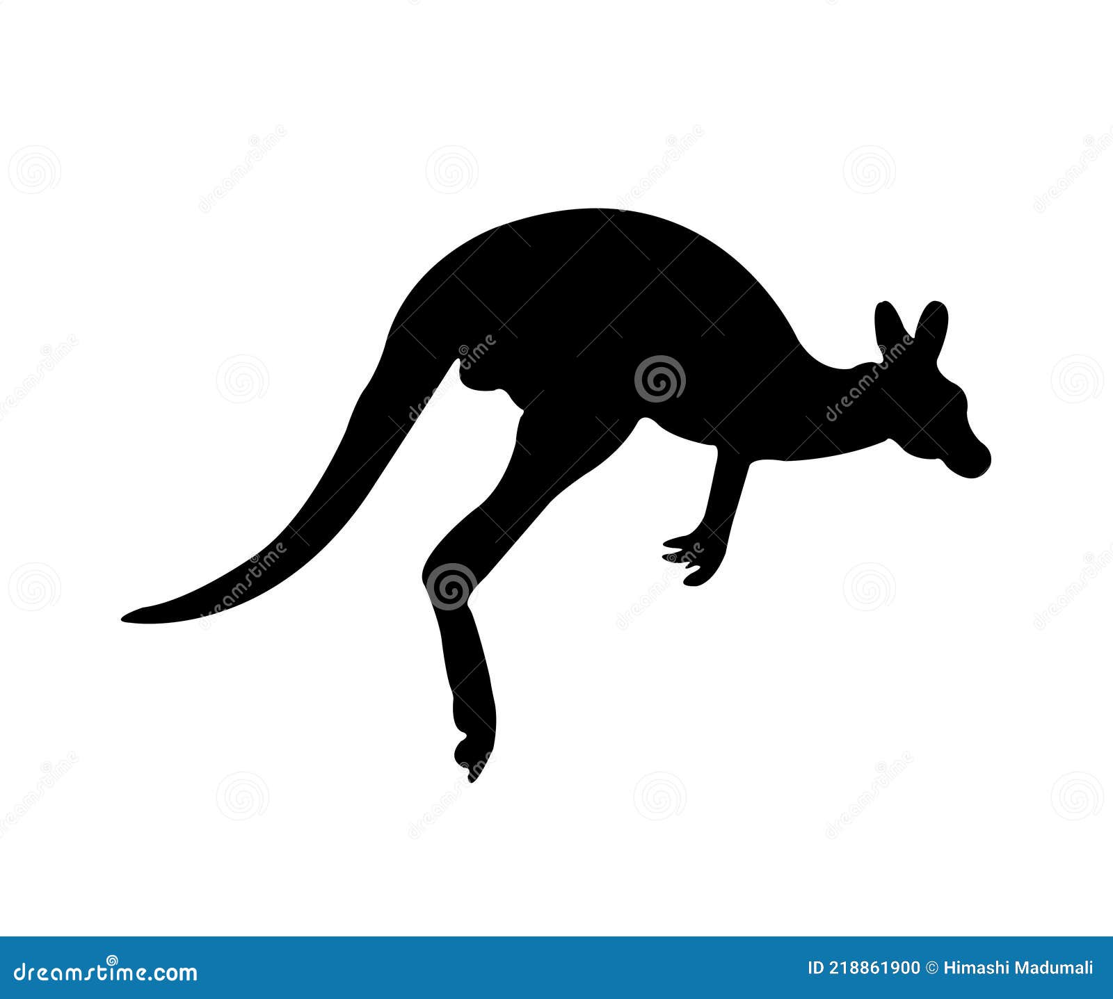 Black Kangaroo Illustrations on White Background, Vector Eps Stock ...