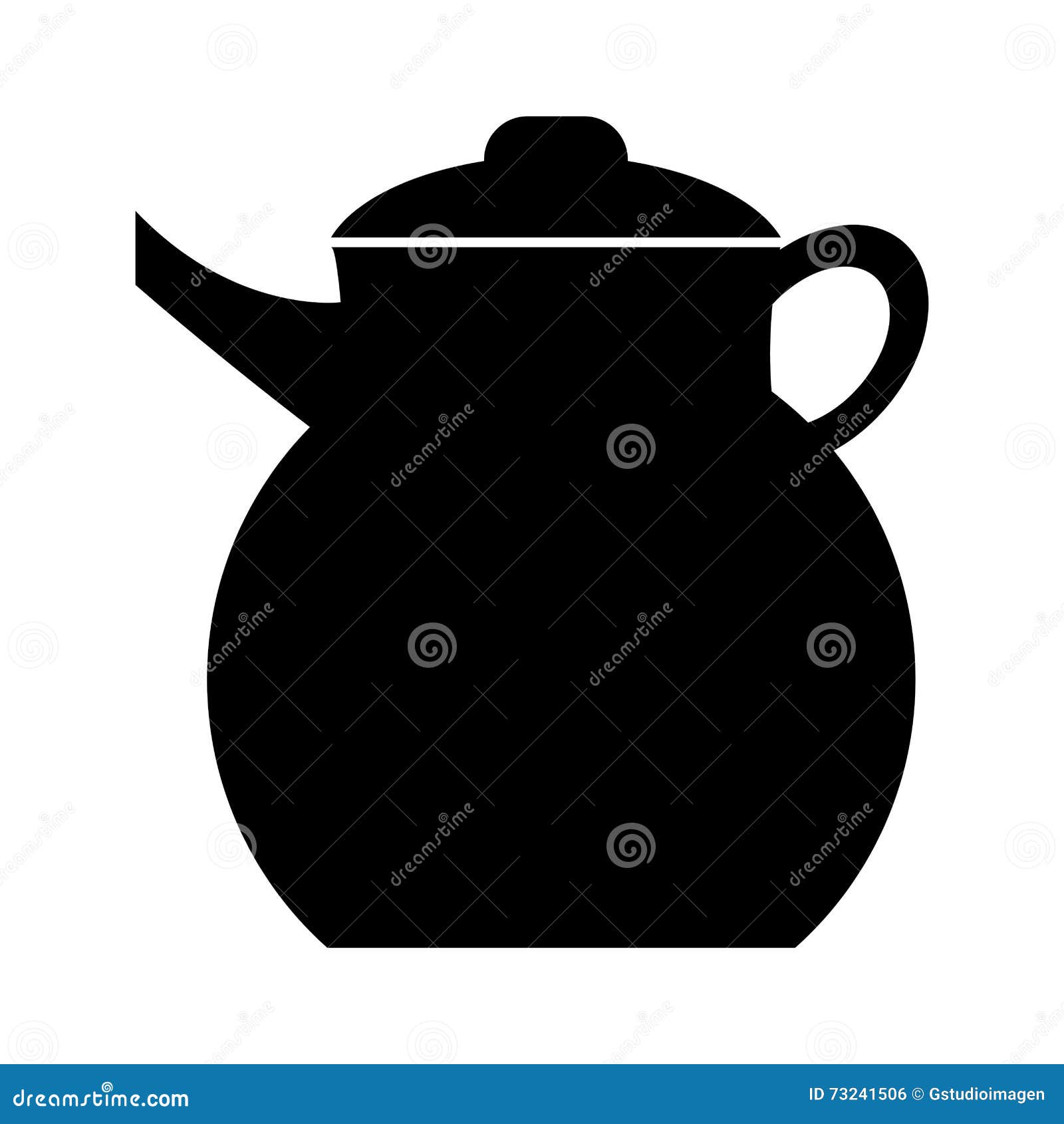 Black Kettle Front View, Graphic Stock Illustration - Illustration of ...