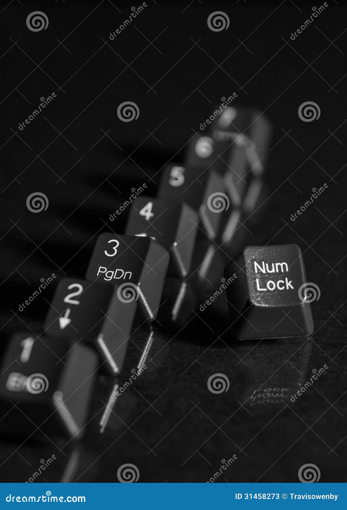 Black Key Board Keys 1 2 3 4 5 6 7 Num Lock Stock Image - Image of data ...