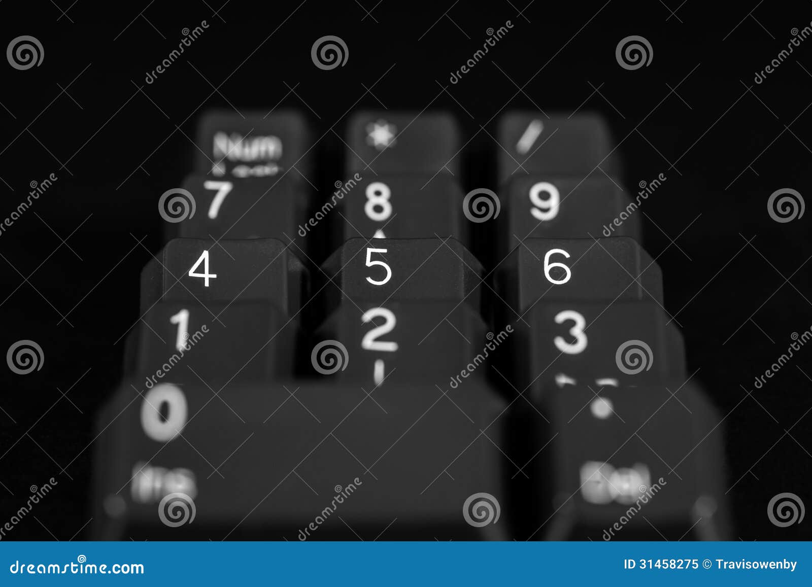 Black Key Board Keys 1 2 3 4 5 6 7 Num Lock Stock Image - Image of ...