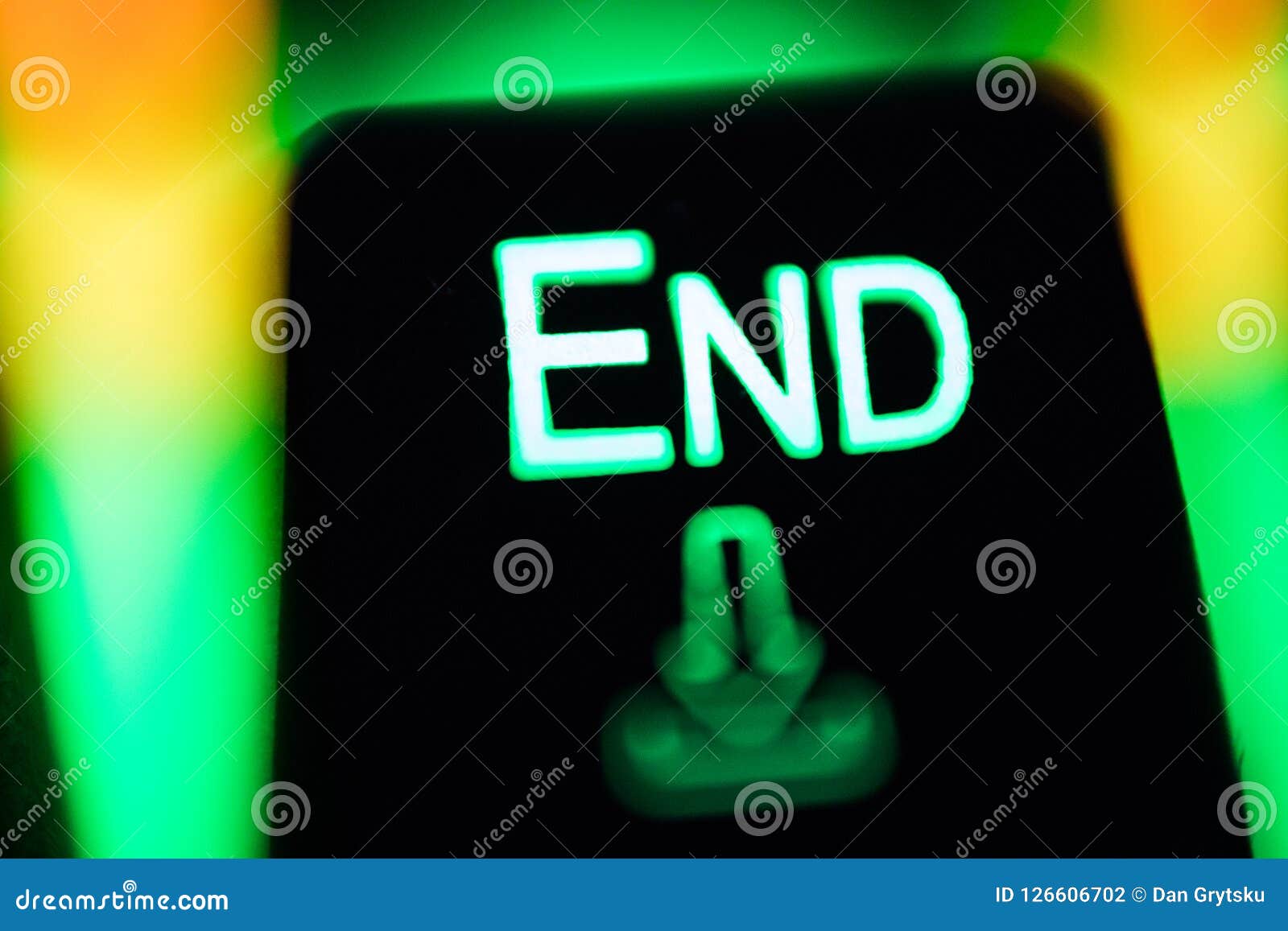 Black Key Computer with End Symbol, in Modern Light Keyboard Stock ...