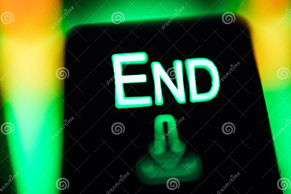 Black Key Computer with End Symbol, in Modern Light Keyboard Stock ...