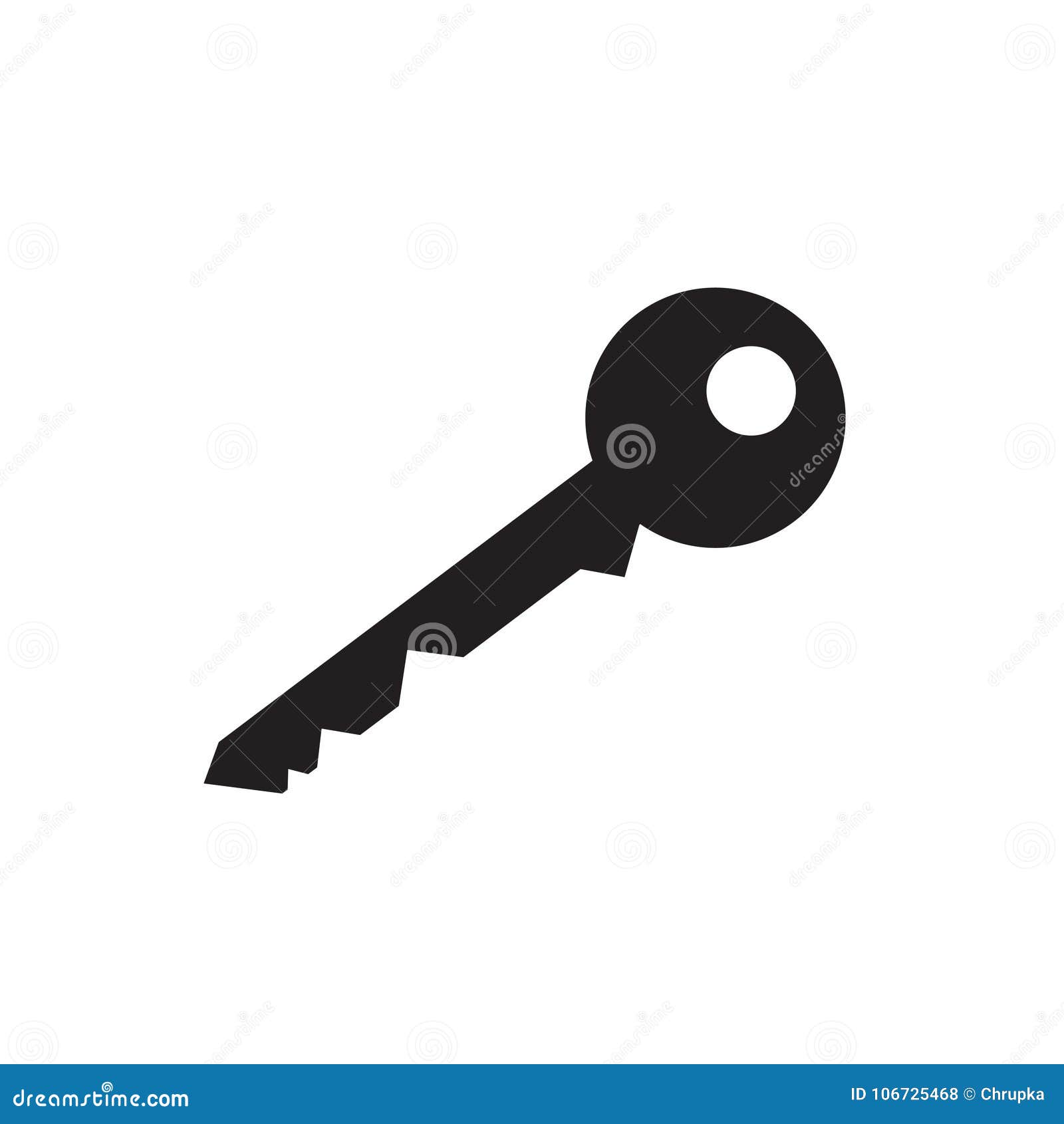 Black key icon stock vector. Illustration of business - 106725468