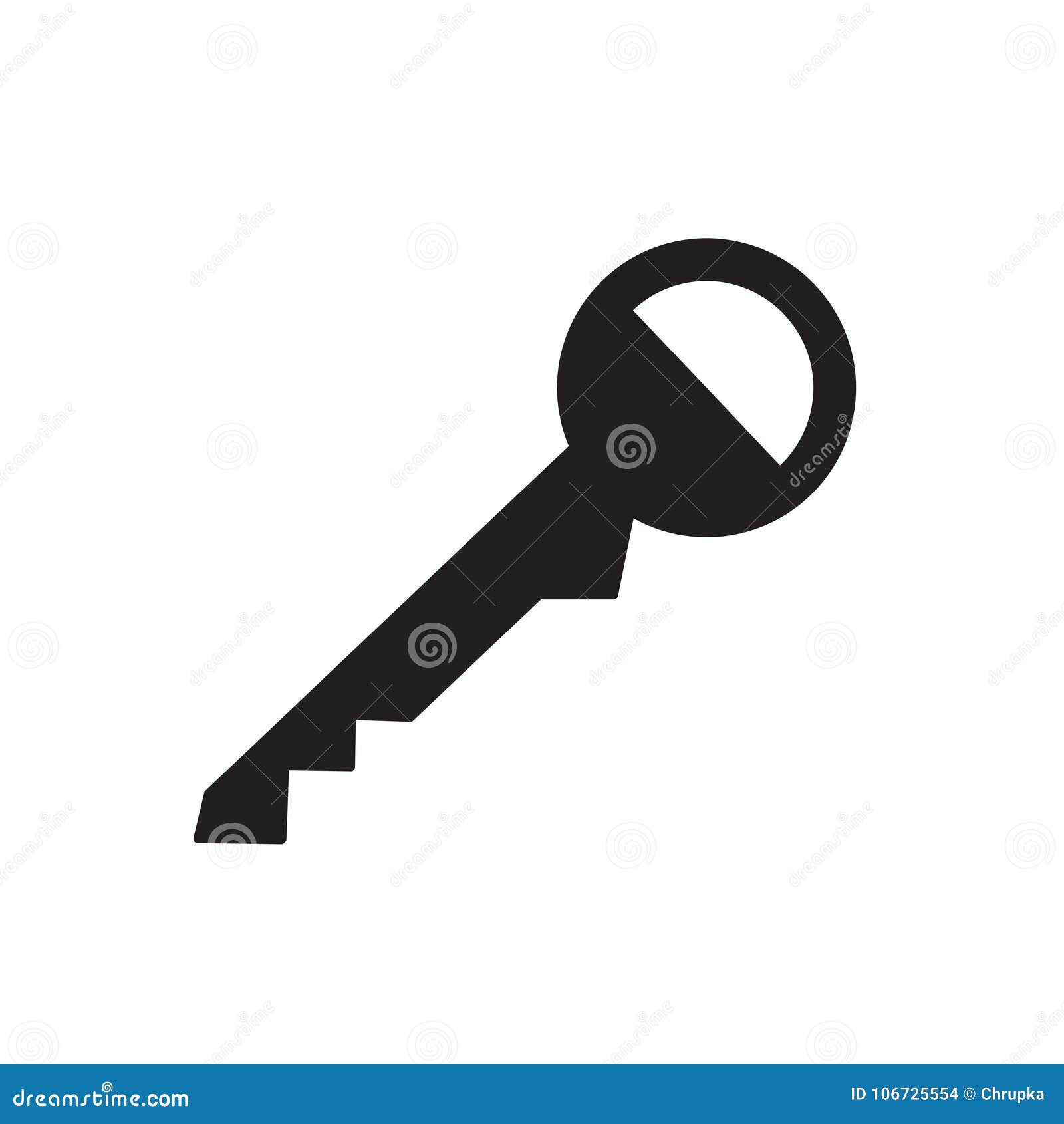 Black key icon stock vector. Illustration of blocked - 106725554