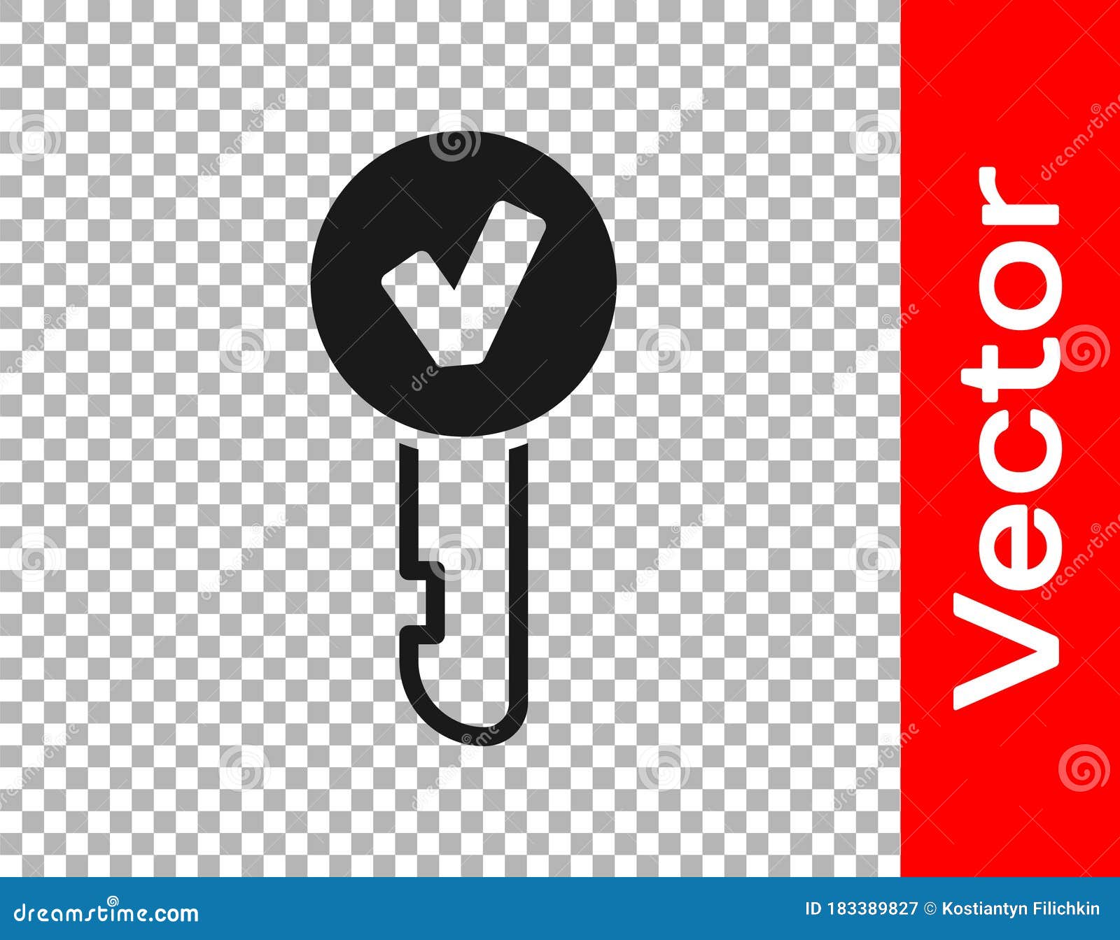 Black Key Icon Isolated on Transparent Background. Vector Stock Vector ...