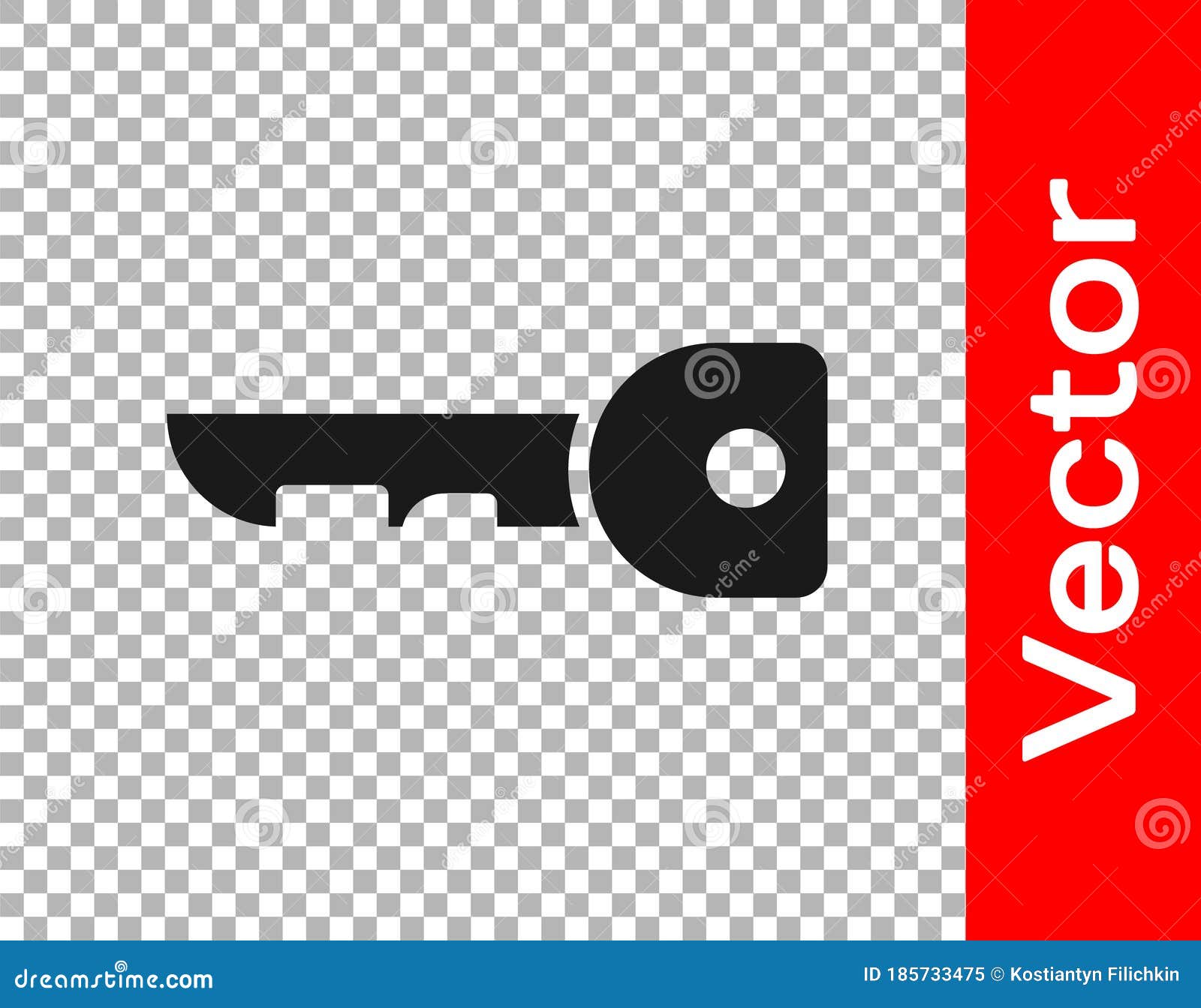 Black Key Icon Isolated on Transparent Background. Vector Illustration ...