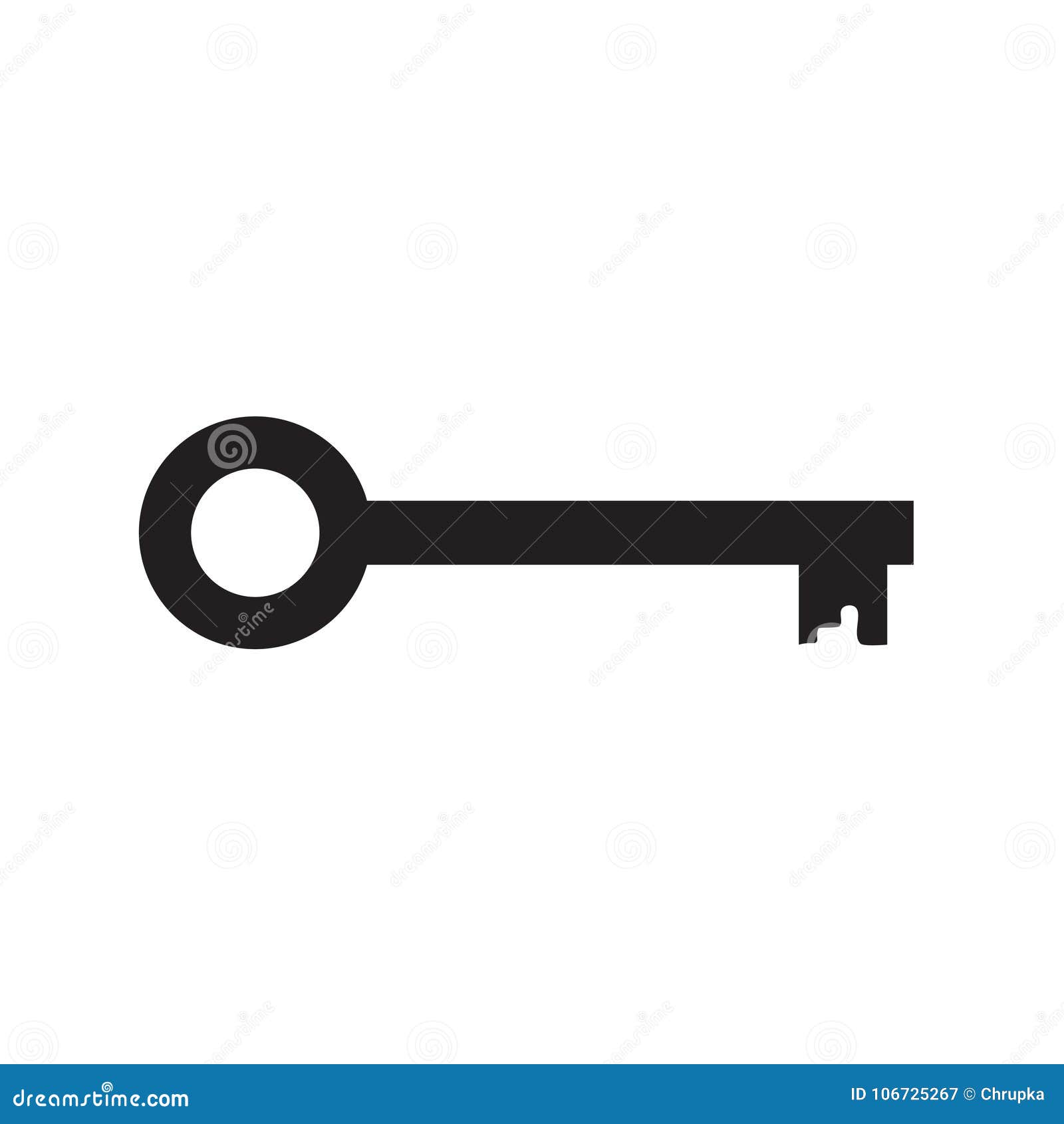 Black key icon stock vector. Illustration of method - 106725267