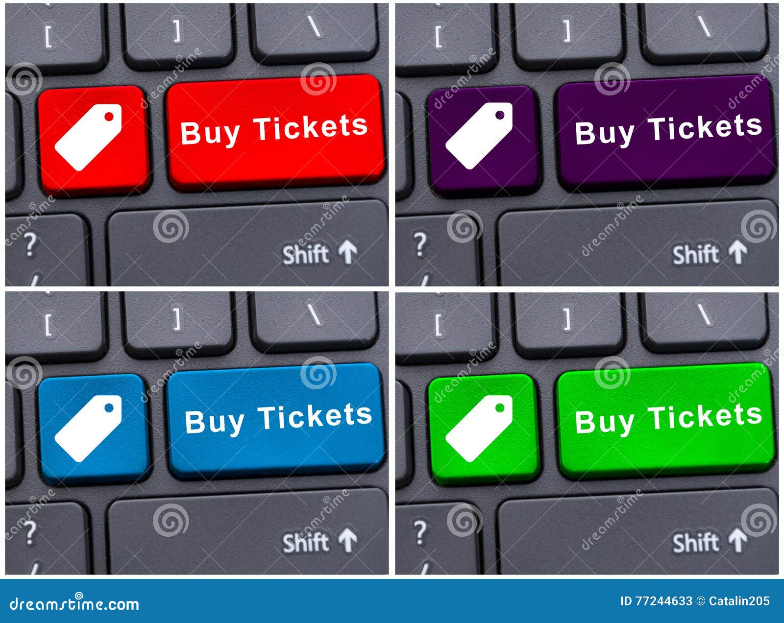 Black Keyboard with Buy Tickets Keys Stock Image - Image of conceptual ...