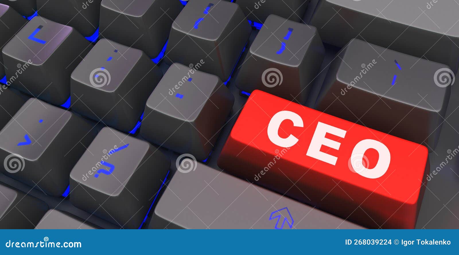 Black Keyboard with CEO Button 3d Render Image Stock Illustration ...