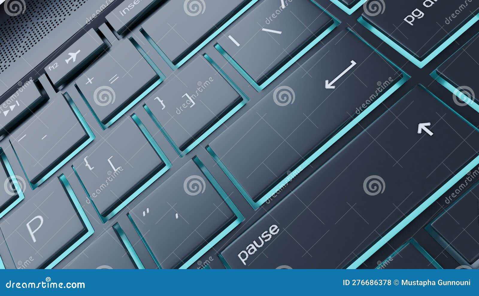 Black Keyboard, Closeup of Laptop Keyboard, Backlit Keyboard Stock ...