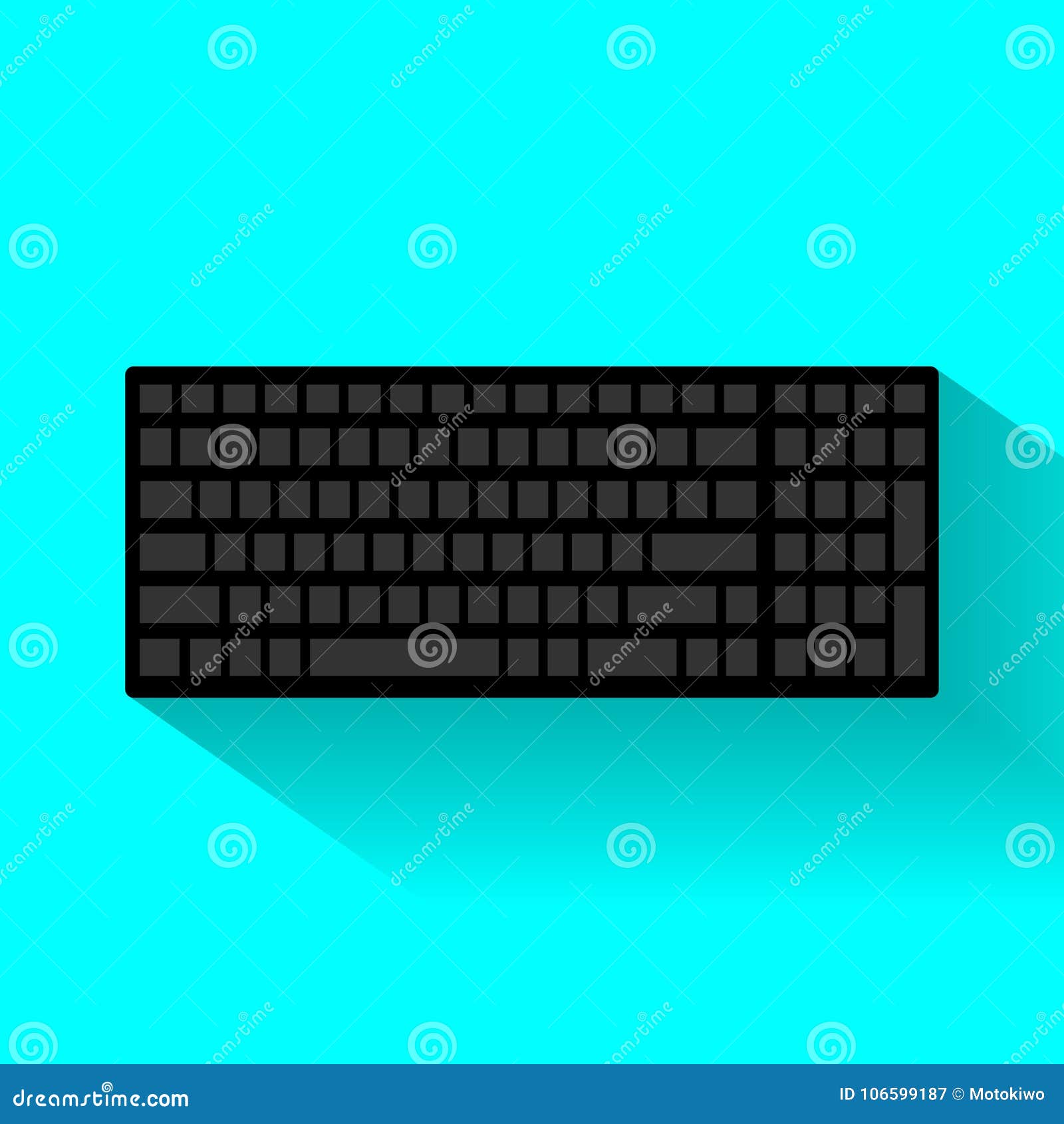Black Keyboard Design in Flat Style. Stock Vector - Illustration of ...