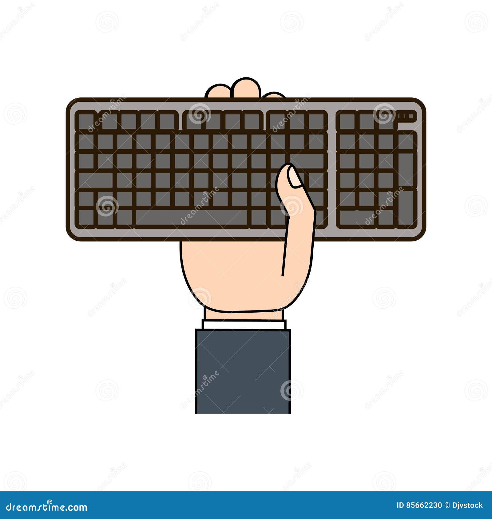 Black Keyboard in the Hand Icon Image Stock Illustration - Illustration ...