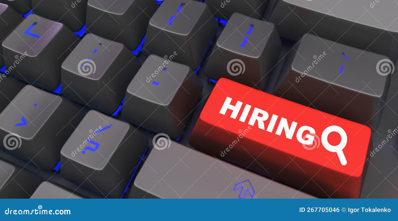 Black Keyboard with Hiring Job Button 3d Render Image Stock ...