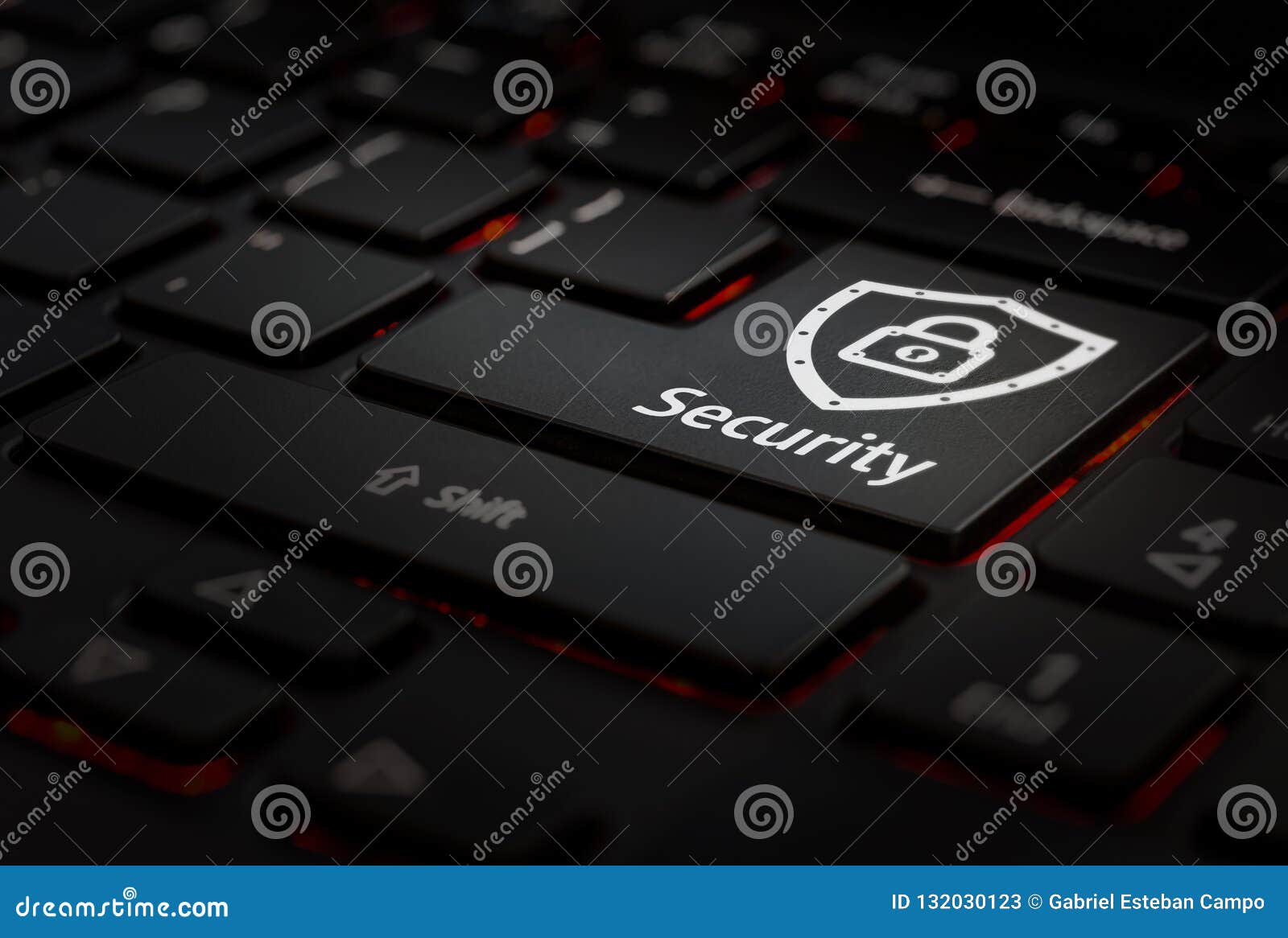 Keyboard whit key security stock image. Image of protection - 132030123